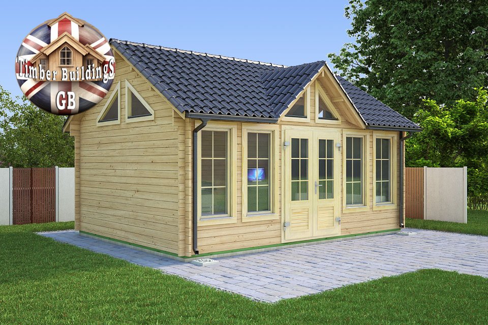 Clock House Log Cabin -Favourite- Walkerith 5.5m x 4m / 18.05ft x 13 ...